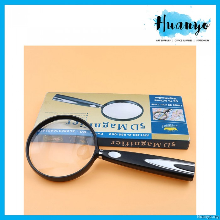 Handheld Magnifying Glass 88mm 5D Magnifier (7 Magnification NO. G-888-090)