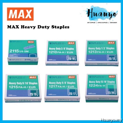 Max Heavy Duty Staples Bullet No. 1210 23/10, 1213 23/13, 1217 23/17