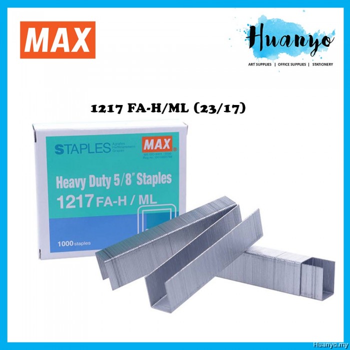 Max Heavy Duty Staples Bullet No. 1210 23/10, 1213 23/13, 1217 23/17
