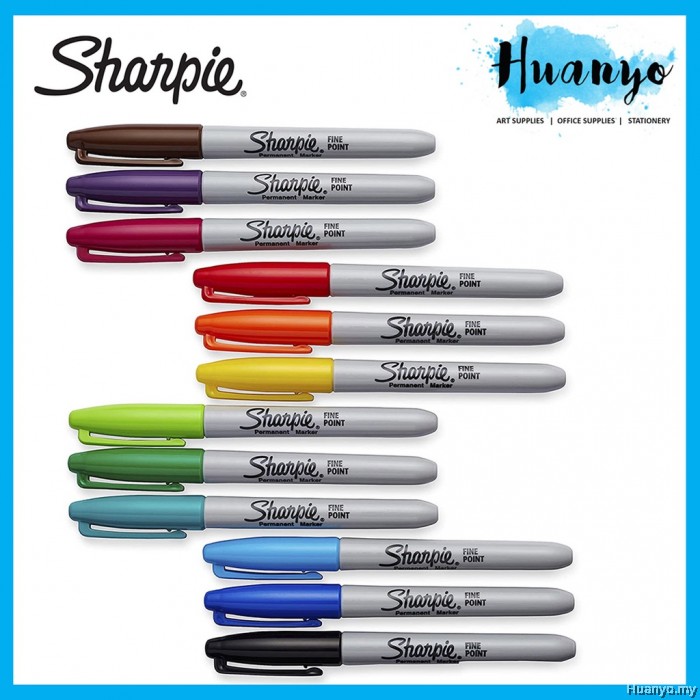 Sharpie Fine Colour Permanent Marker Pen Set Of 6 (A / B) | Warna ...