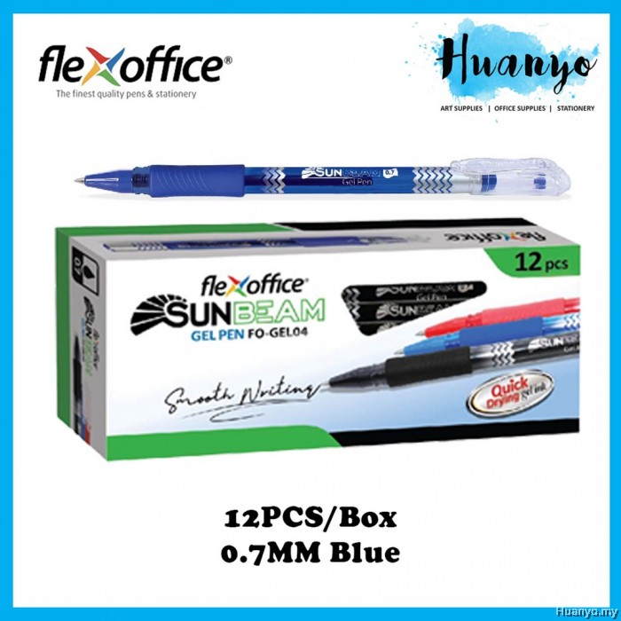 FlexOffice Sunbeam Stick Gel Pen (12PCS/Box) Black/Blue/Red 0.5/0.7MM ...