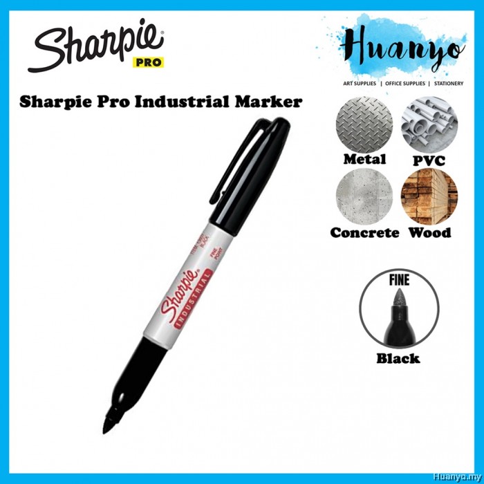 Sharpie Pro Industries Permanent Marker Pen Fine Tip Black For High ...