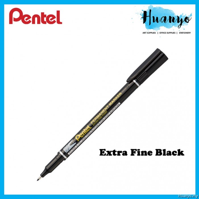 Pentel Slim Permanent Marker Pen Extra Fine Point (Black/Blue/Red/Green)
