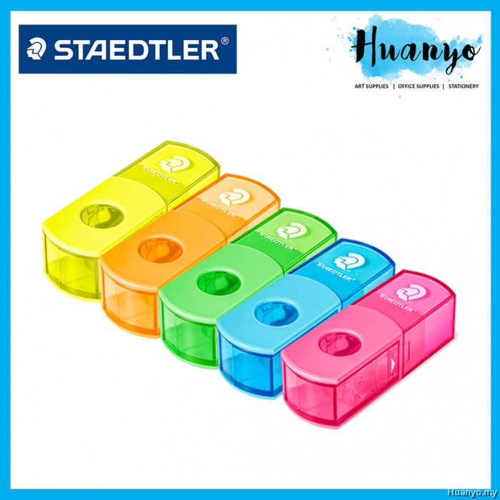 Staedtler Pencil Sharpener With Eraser (2 in 1) (Yellow/Orange/Green ...