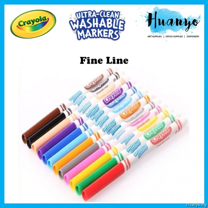 Crayola Ultra-Clean Washable Markers Color Max Set of 12 Fine / Broad Line