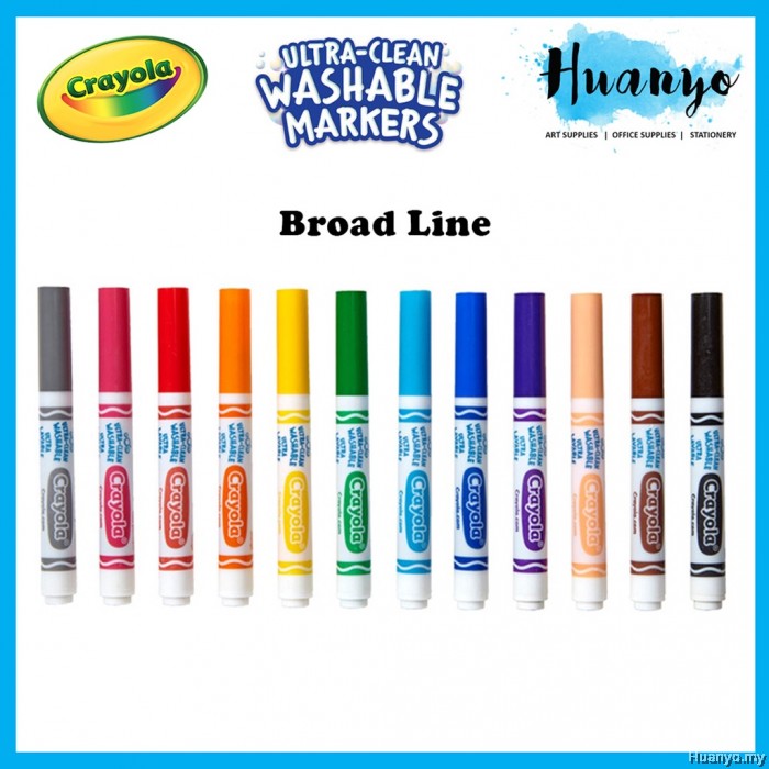 Crayola Ultra-Clean Washable Markers Color Max Set of 12 Fine / Broad Line