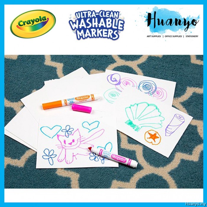 Crayola Ultra-Clean Washable Markers Color Max Set of 12 Fine / Broad Line