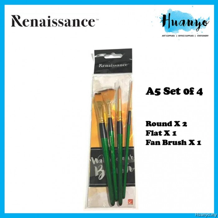 Renaissance Synthetic Nylon Brush Set / Digital Brush For Water Colour ...
