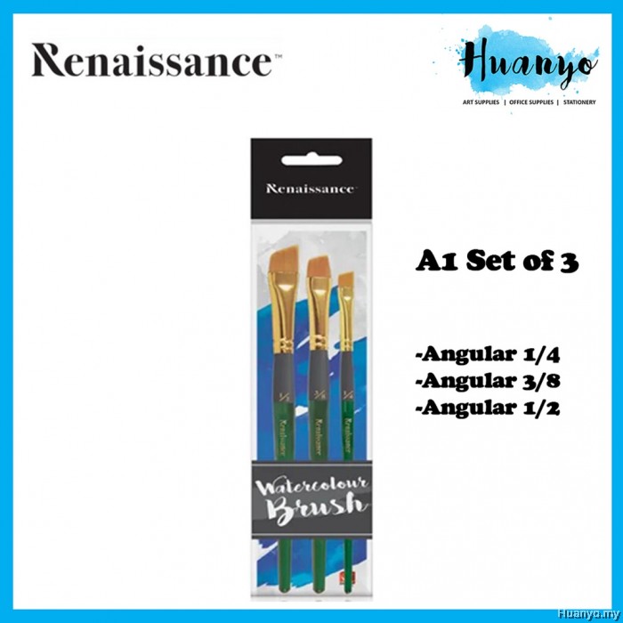 Renaissance Synthetic Nylon Brush Set / Digital Brush For Water Colour ...