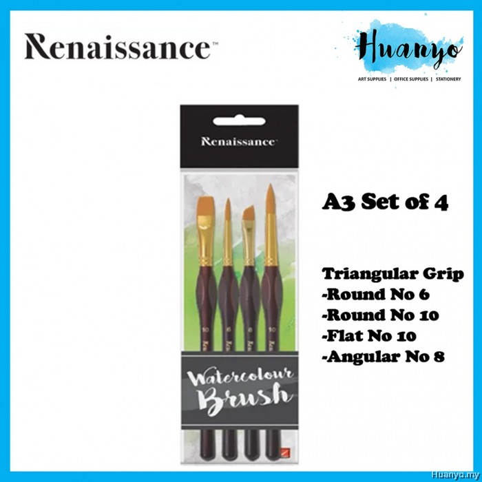 Renaissance Synthetic Nylon Brush Set / Digital Brush For Water Colour ...