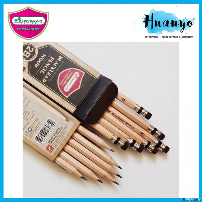 Master Art 2B Writing Pencil Exam Grade Blacklead Wood (12 Pcs/Box)