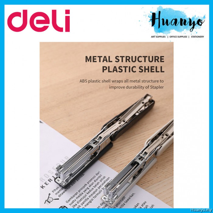 Deli Office Series Stapler (Using No.10 Staples Refill) (Black / Blue ...