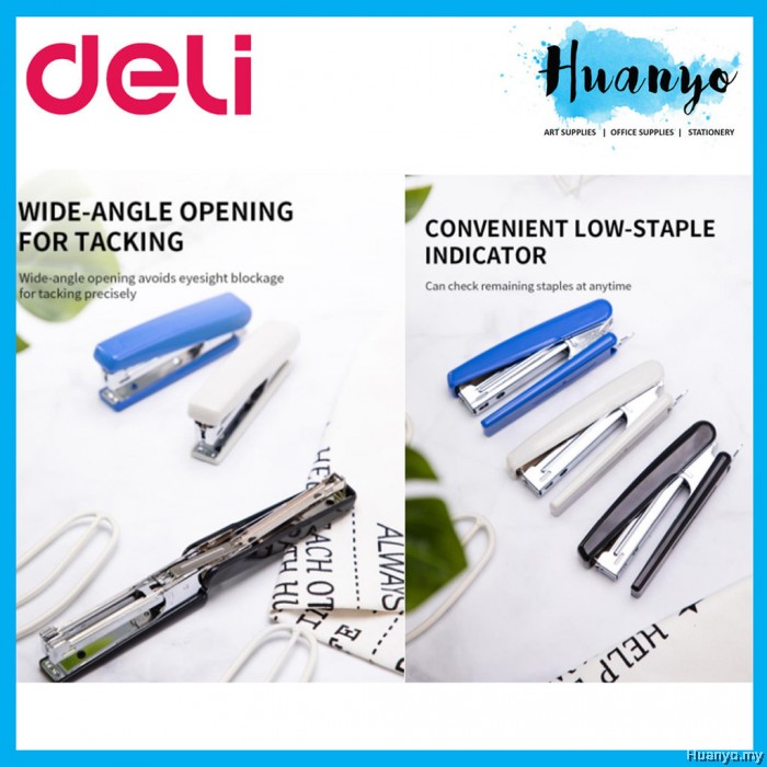 Deli Office Series Stapler (Using No.10 Staples Refill) (Black / Blue ...