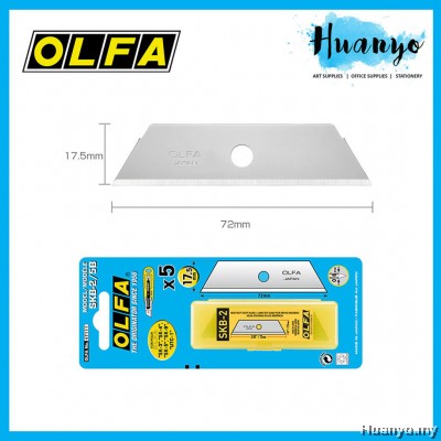 Olfa (SKB-2/5B) 17.5mm Heavy Duty Utility Cutter Blades, 5 Blades/Pack