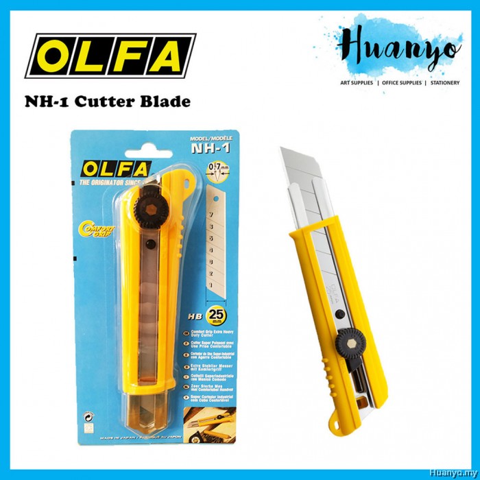 Olfa NH-1 Cutter Heavy Duty Comfort Grip Cutter Knife Blade 25MM