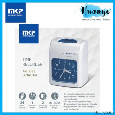 MKP Electronic Time Recorder / Punch Card Machine (AX-3600 Analog / DX ...