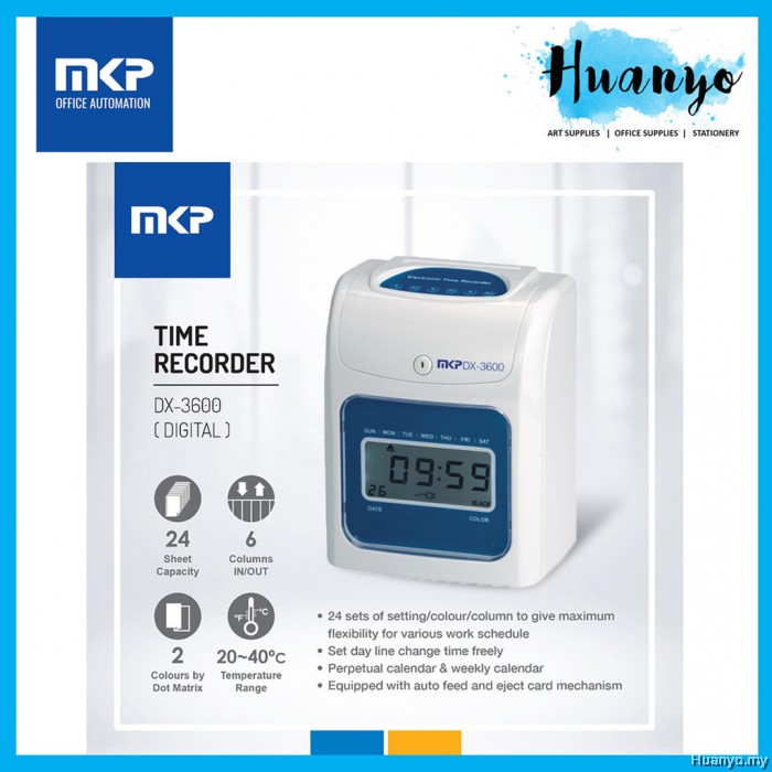 MKP Electronic Time Recorder / Punch Card Machine (AX-3600 Analog / DX ...