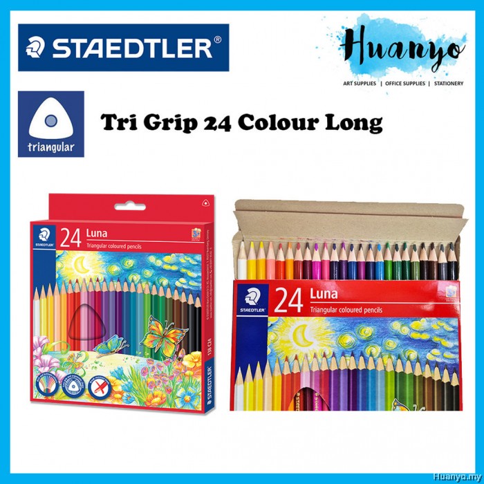 Staedtler Luna Triangular Grip Permanent Colour Pencil (12 / 24 / 36 ...