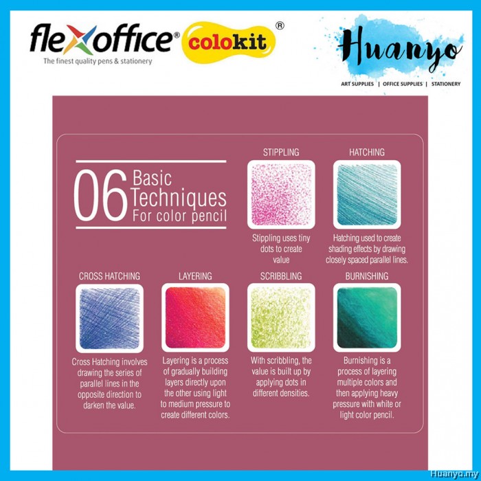 FlexOffice Colokit Colored Pencils Non-Toxic Pre-Sharpened Set of 12/24 ...