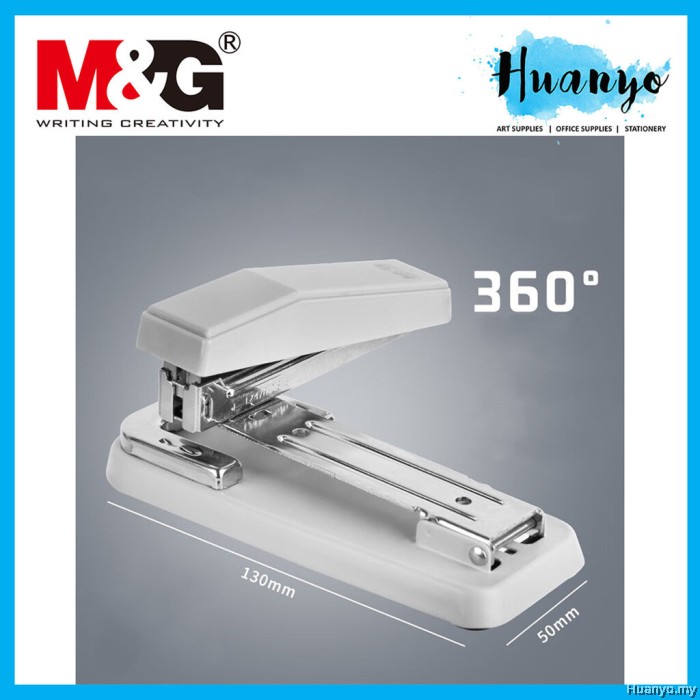 M&G Heavy Duty 360 Degree Rotatatable Stapler No 12 (Black / Blue / Grey)