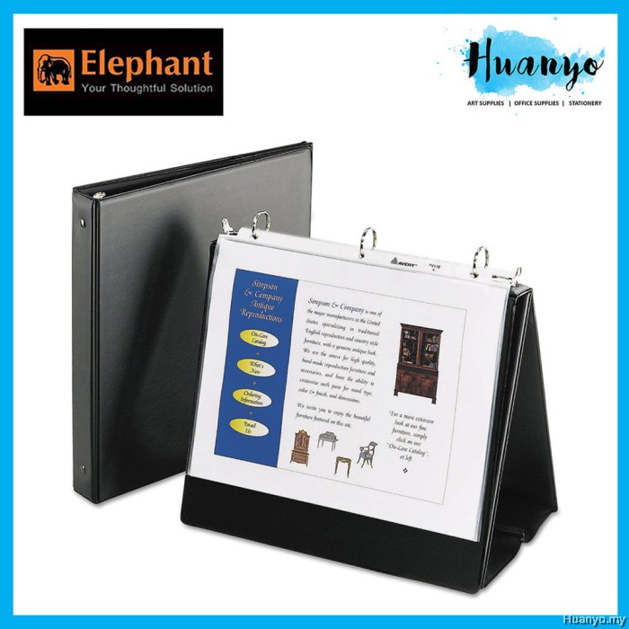 Elephant 3 Q-Ring Presentation File Binder Refillable A4 774E