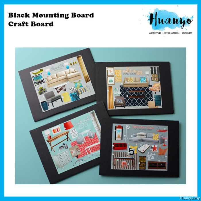 Kraft Craft Board / Black Mounting Board (A2 / A2+ 20 Inch X 30 Inch ...