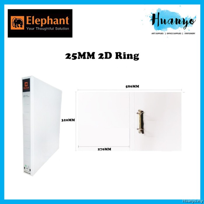 Elephant 2D PP Eco-Smart White Ring File A4 / Fail Putih (25/40/50/65MM ...