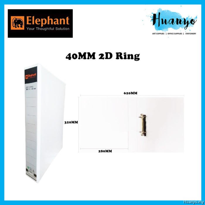Elephant 2D PP Eco-Smart White Ring File A4 / Fail Putih (25/40/50/65MM ...