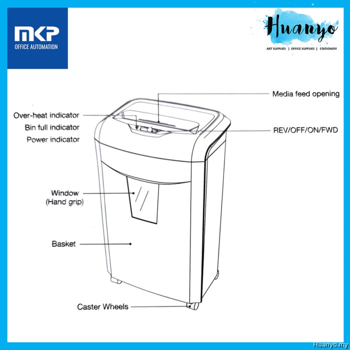 MKP SHP-S15 Paper Shredder with Wastebasket (Cross Cut, Shredder ...