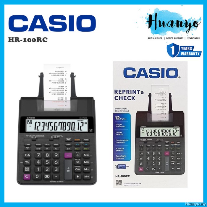 Casio HR-100RC Reprint & Check Calculator