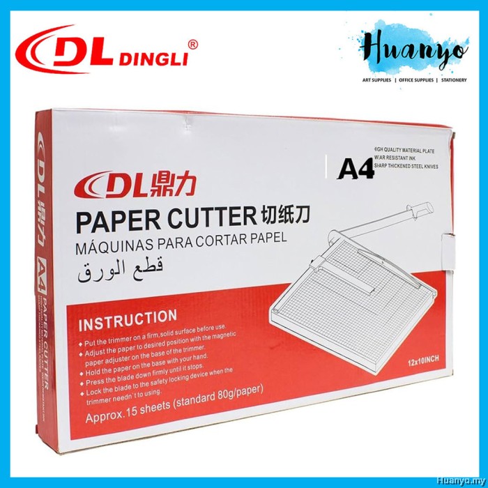 Ding Li Paper Cutter / Trimmer A4 (12 X 10 Inch) DL829-4