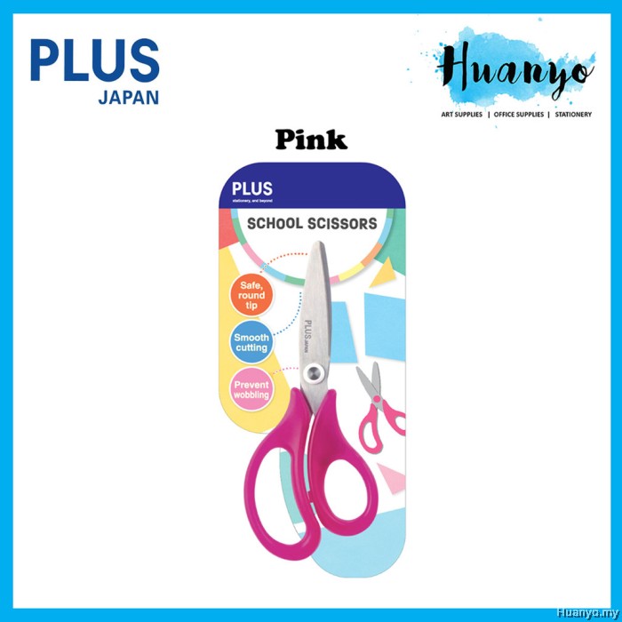 PLUS FITCUT Kid's Safety School Scissors (Blue / Pink) 145MM SC-145P