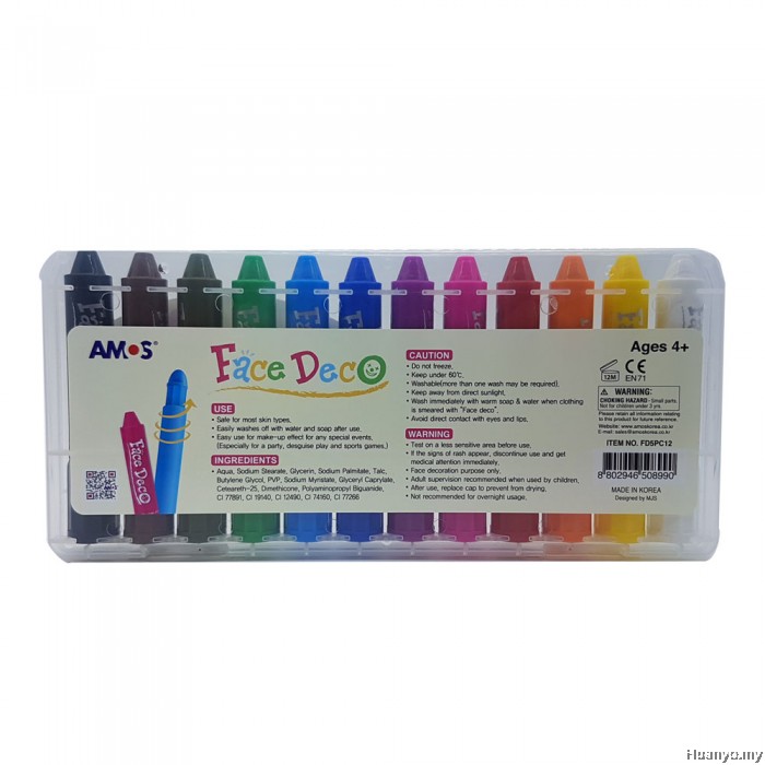 AMOS Face Deco Paint (Colours of 12)