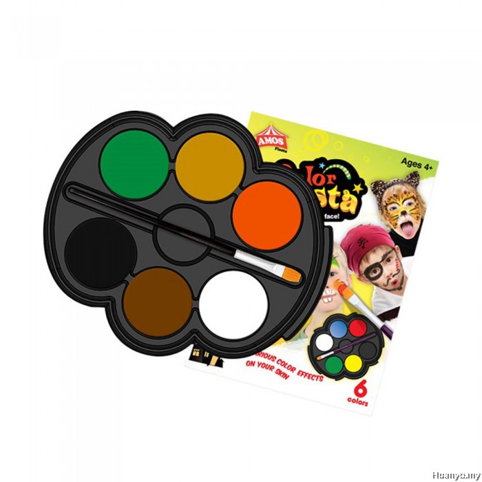 AMOS Color FIesta Face Paint Kit Safari (Colours of 6)