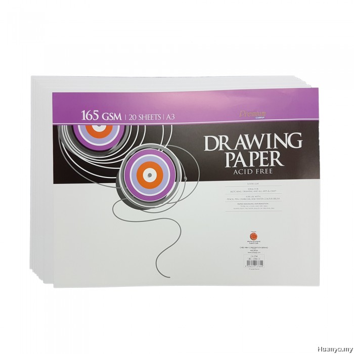 CAMPAP Drawing Paper 165GSM A3 Size (20Sheets/Pack)