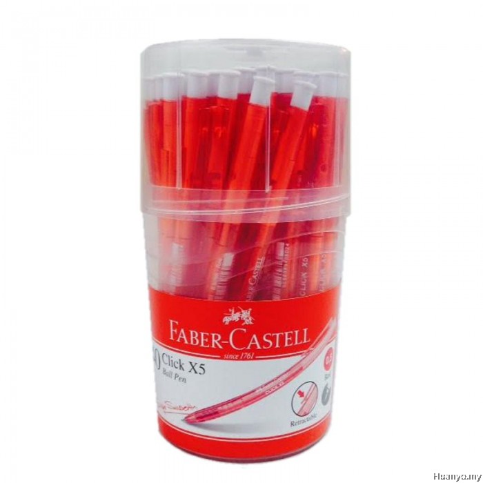 Faber-Castell Click X5 Ball Pen Red 0.5mm (Set Of 40)