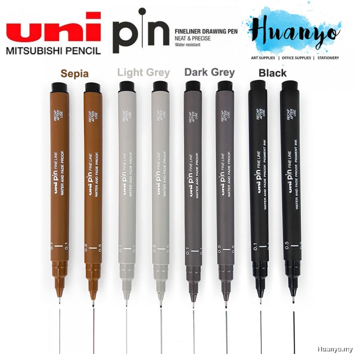 UNI PIN Technical Drawing Sketching Fineliner Pen(0.03MM-1.2MM/Brush ...