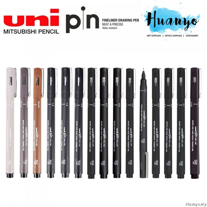 UNI PIN Technical Drawing Sketching Fineliner Pen(0.03MM-1.2MM/Brush ...