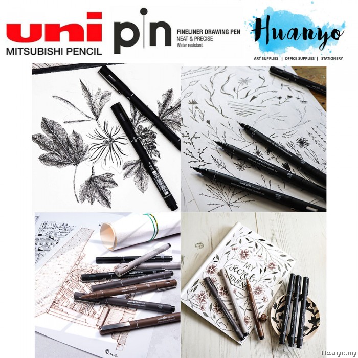 UNI PIN Technical Drawing Sketching Fineliner Pen(0.03MM-1.2MM/Brush ...