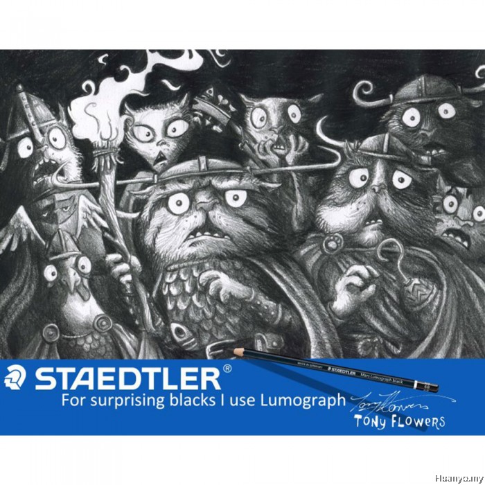 Staedtler Mars Lumograph Black 100B Drawing & Sketch Pencil (Set of 6)