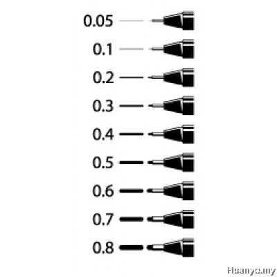 UNI PIN Technical Drawing Pen (0.1MM - 0.8MM) Set of 8