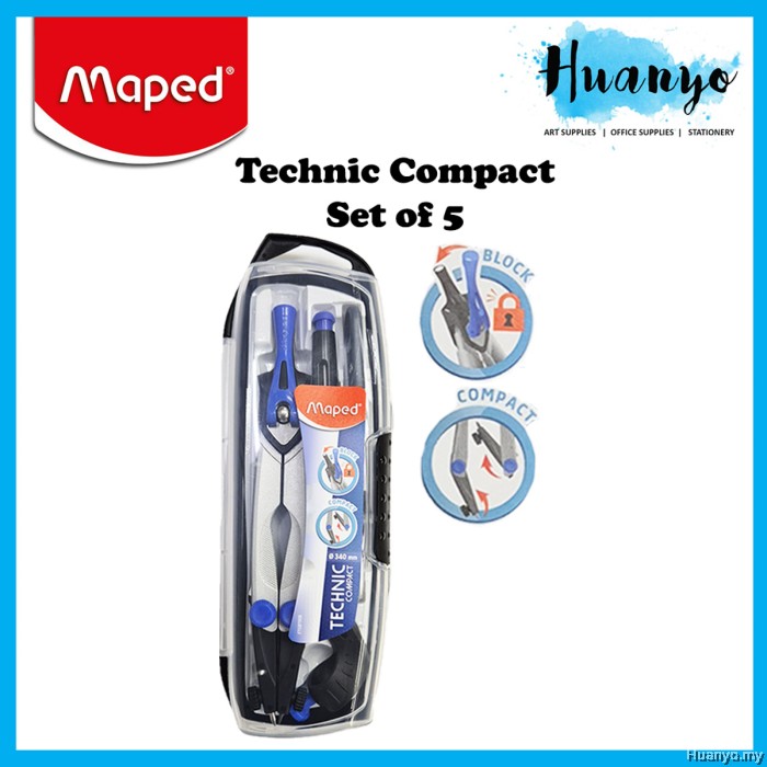Maped Stop System / Technic Compact Geometry Compass Set of 5