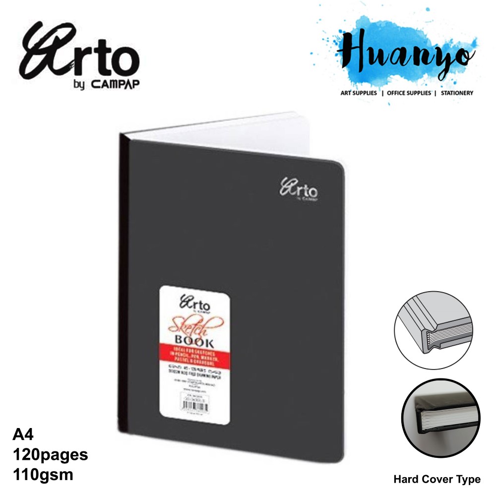 Campap Arto Hard Cover A4 Sketch Book 110gsm/120 pages