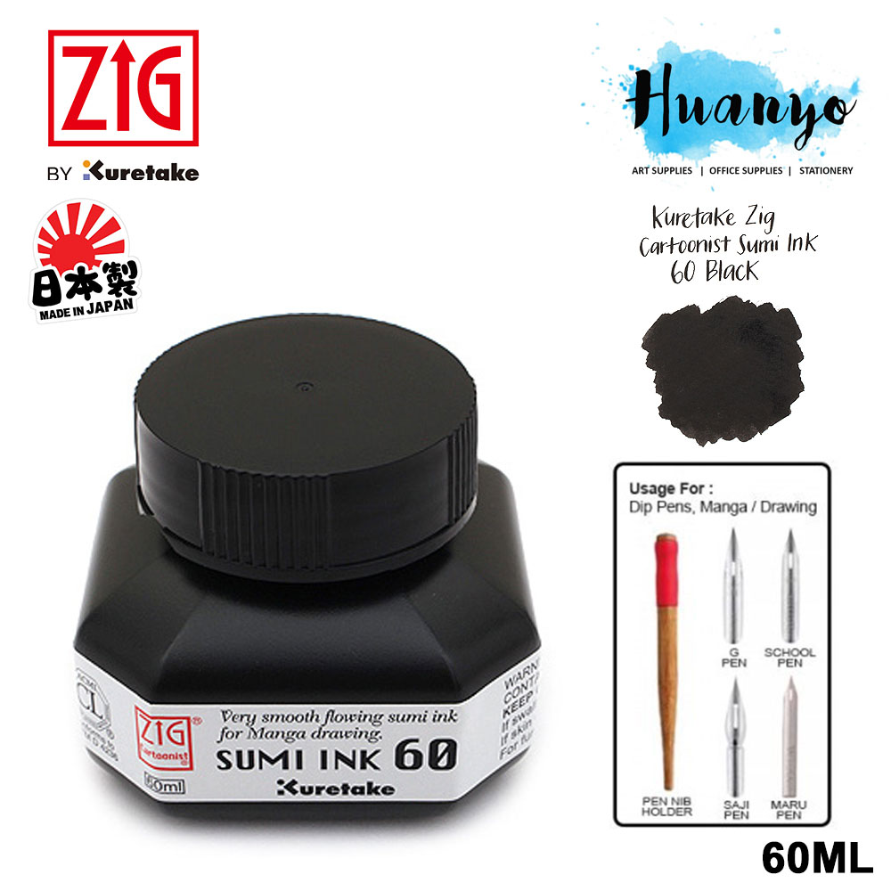 Kuretake Zig Manga Comic Sumi Ink 60 - Black