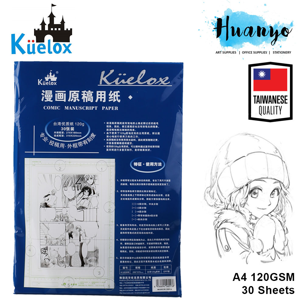 Kuelox Comic Manga Anime Manuscript Paper A4 30 Sheets