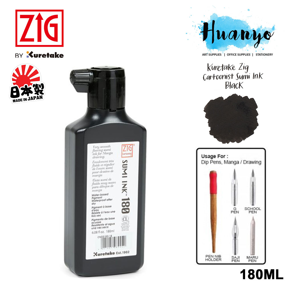Kuretake Zig Manga Comic Sumi Ink 180 - Black