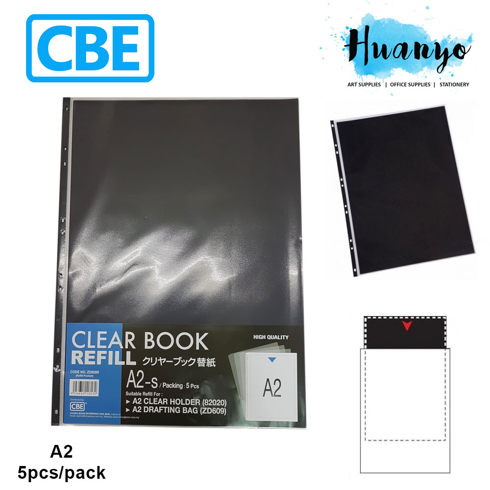 CBE Clear Book Refill Pocket Sheet Protector A2