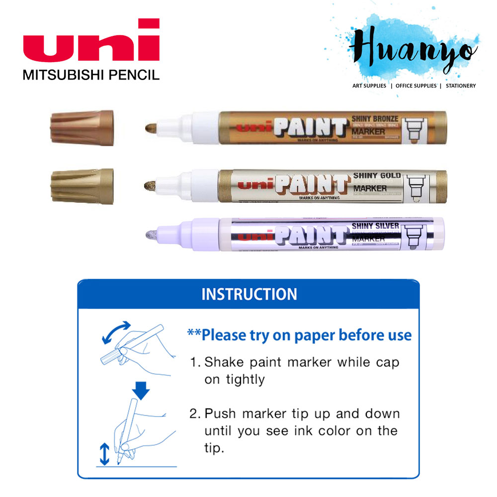 Uni Paint Marker PX-20 Shiny Series [Gold, Silver, Bronze] (Medium Tip)