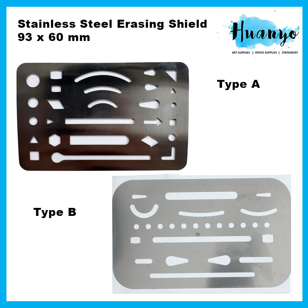 Stainless Steel Drawing Eraser Erasing Shield[ Type A/ Type B] (93 x 60mm)