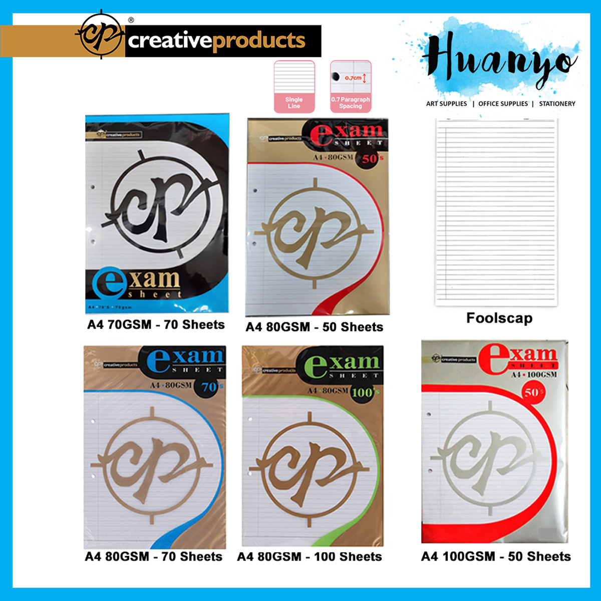 CP Exam Sheet Loose Foolscap Paper A4 Pack ( 70 / 80 /100gsm, 50 / 70 ...